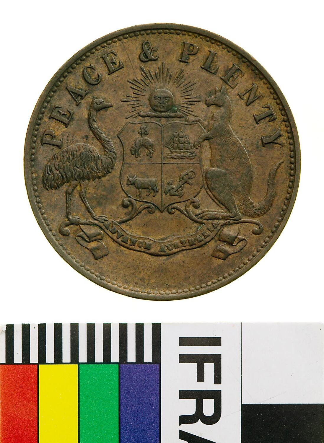 Token - 1 Penny, 'Peace & Plenty', Victoria, Australia, 1858