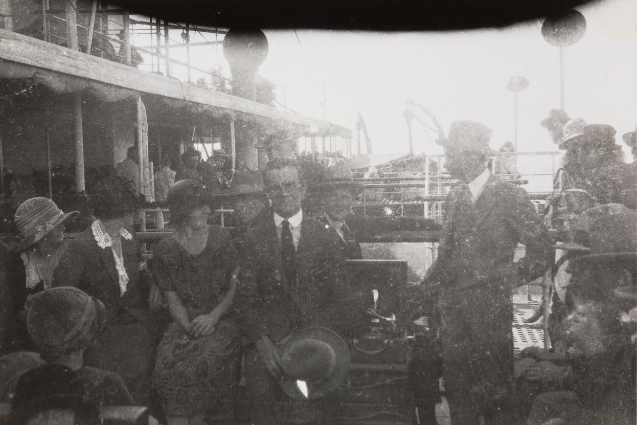 Digital Photograph - View of Passenger Deck & Passengers, Steamer Ferry ...