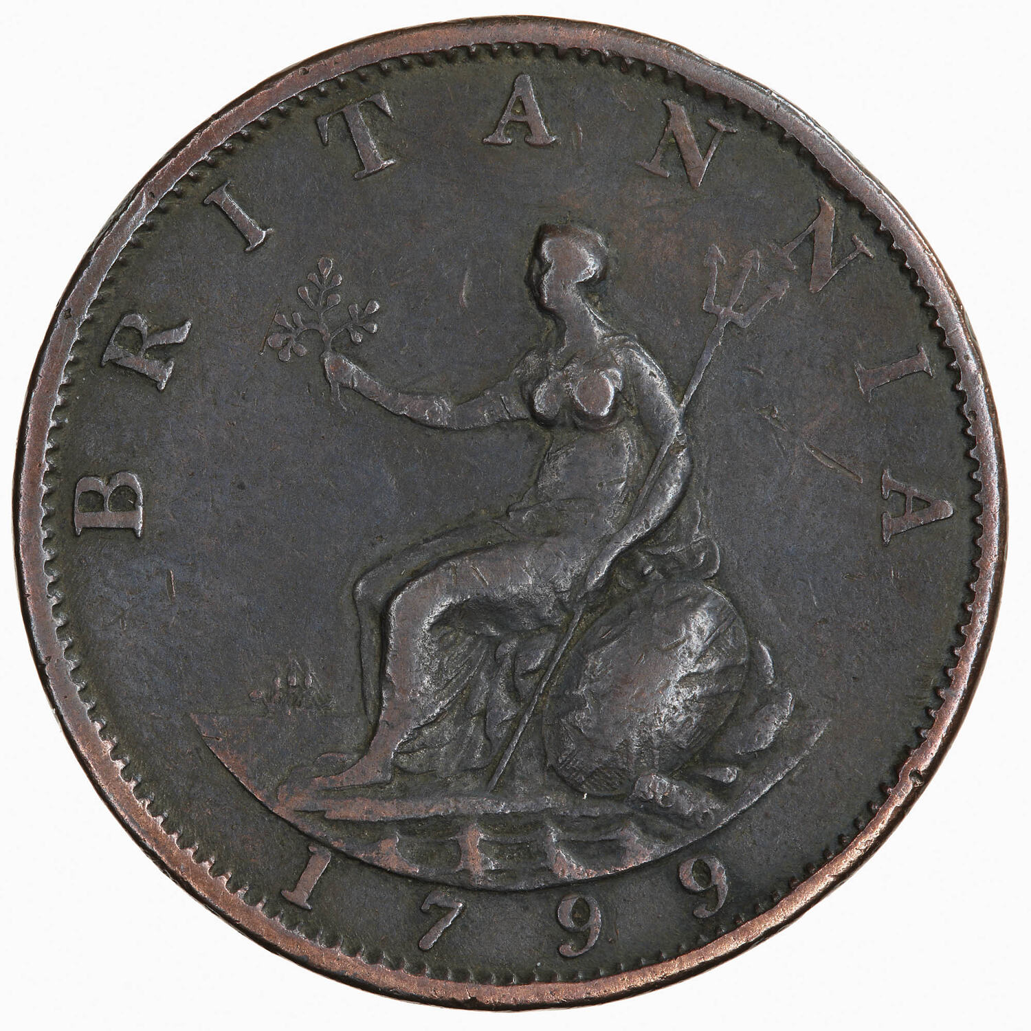 Coin - Halfpenny, George III, Great Britain, 1799
