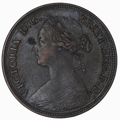 Coin - Halfpenny, Queen Victoria, Great Britain, 1879