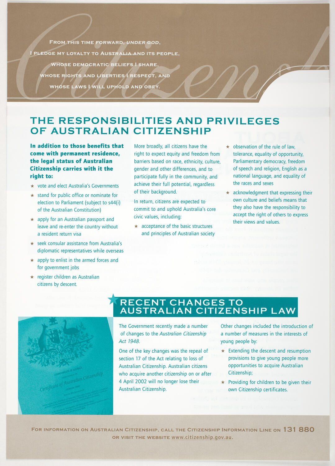 Fact Sheet - 'About Australian Citizenship', Information Pack ...