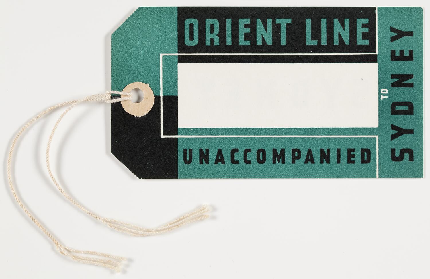 Baggage Label - Orient Line, Unaccompanied to Sydney, circa 1950s