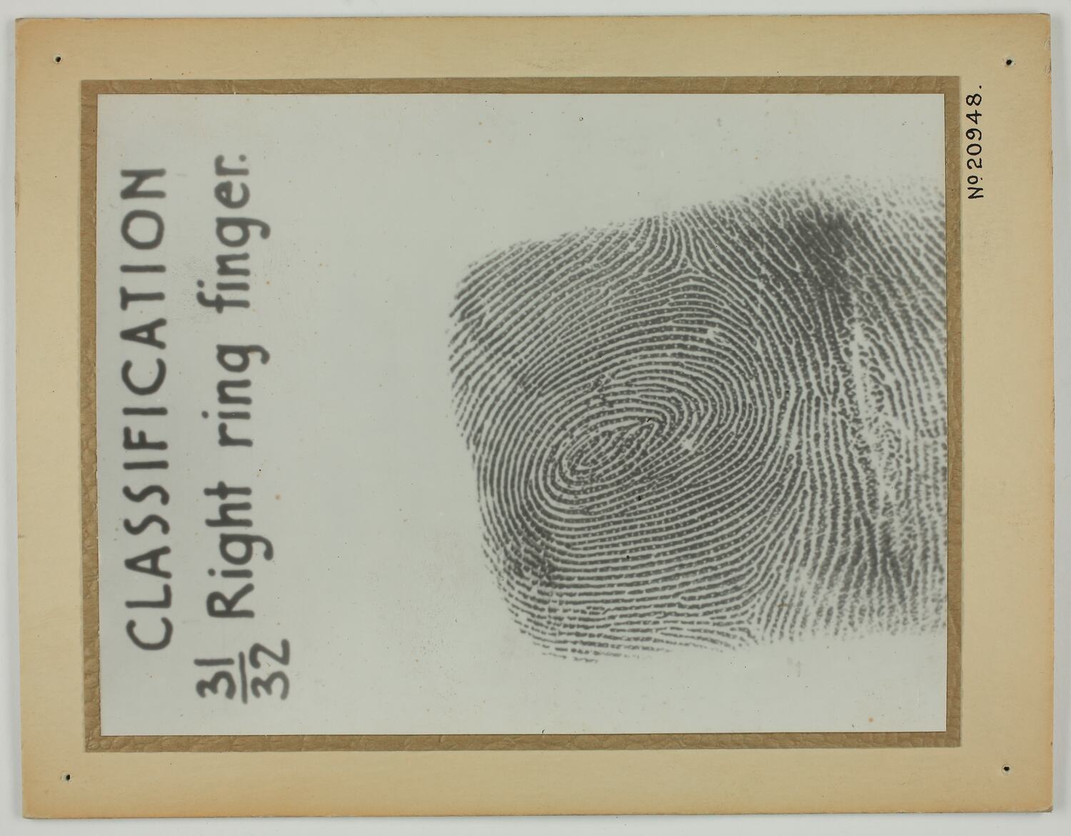 Picturegram - Right Ring Finger Print, Post Master General's Department ...