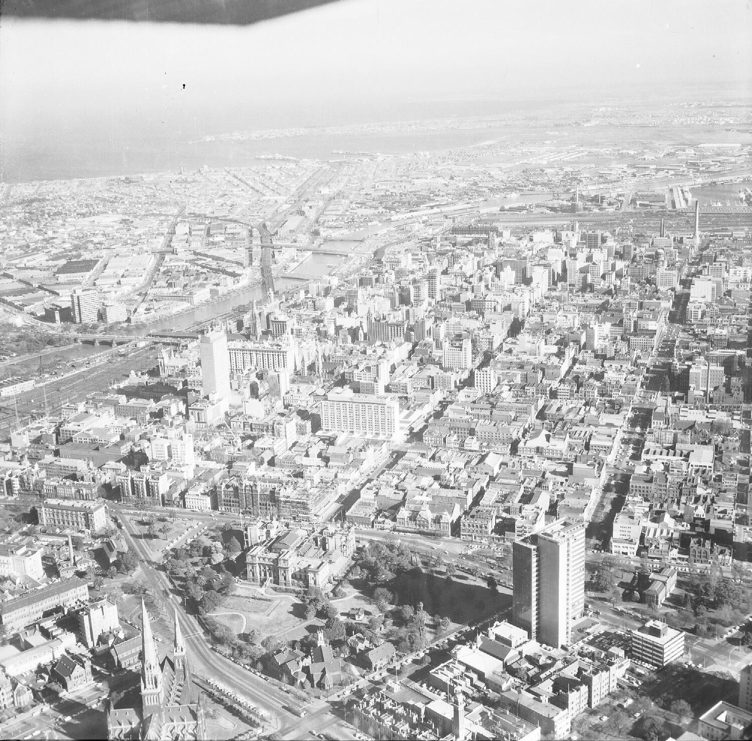 Negative - Aerial View of Melbourne, circa 1962