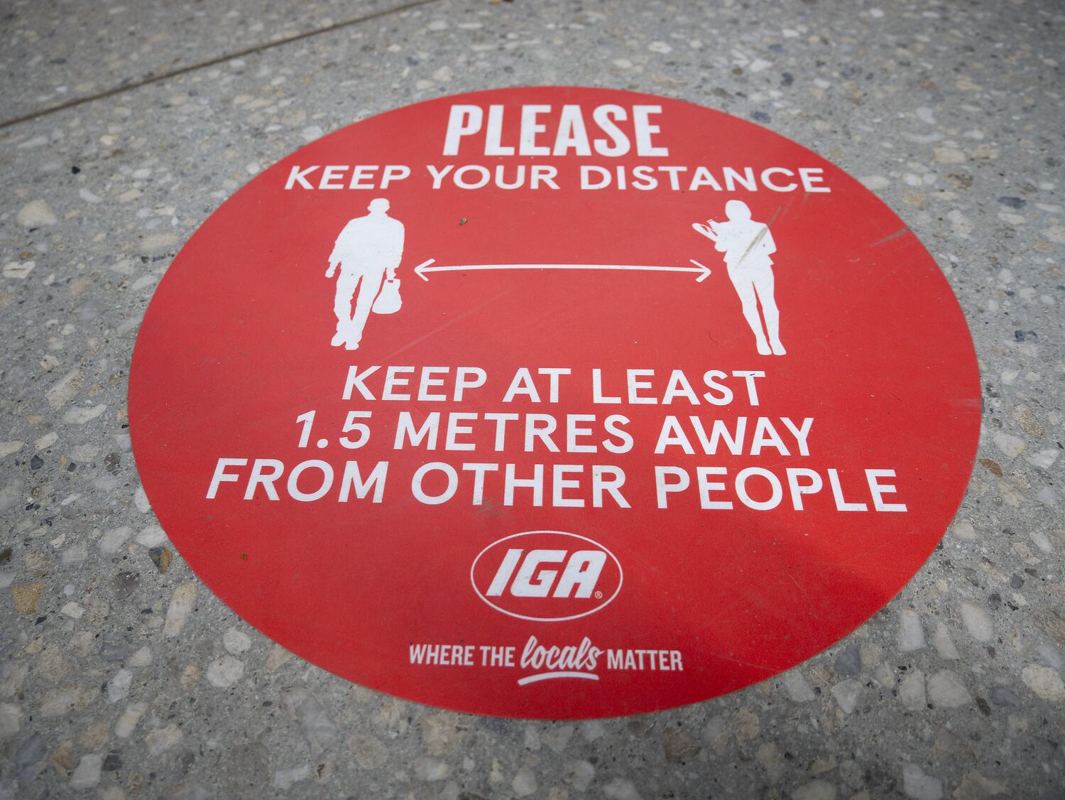 Digital Photograph - Social Distancing Floor Marker, Creswick IGA Plus ...