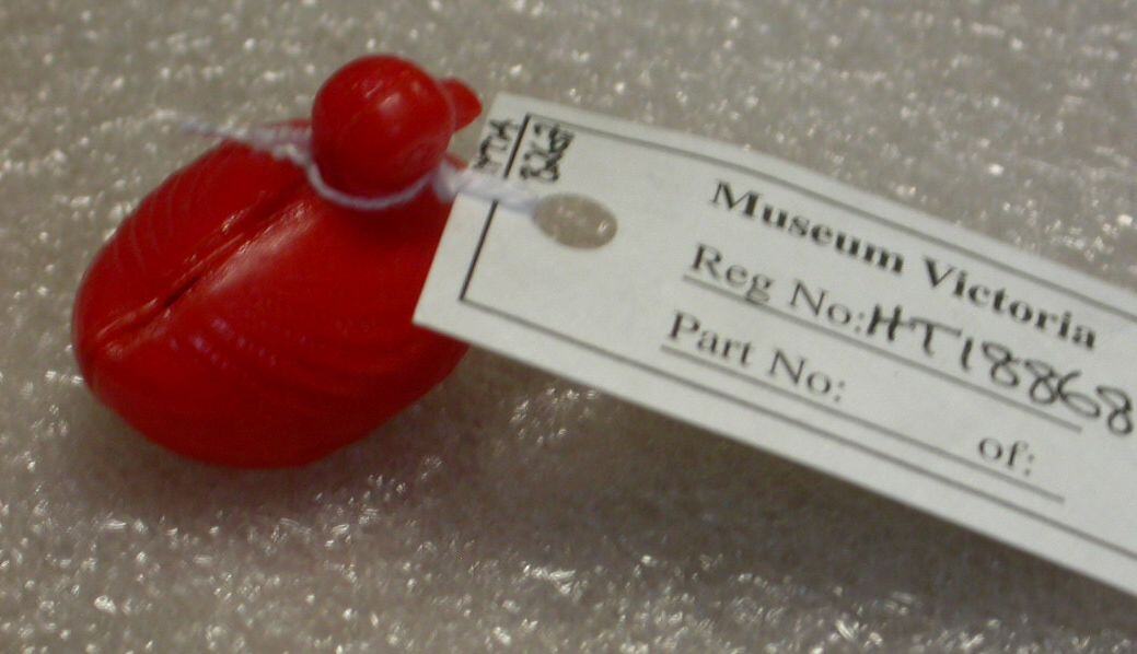Toy Duck - Plastic, Red, circa 1950s