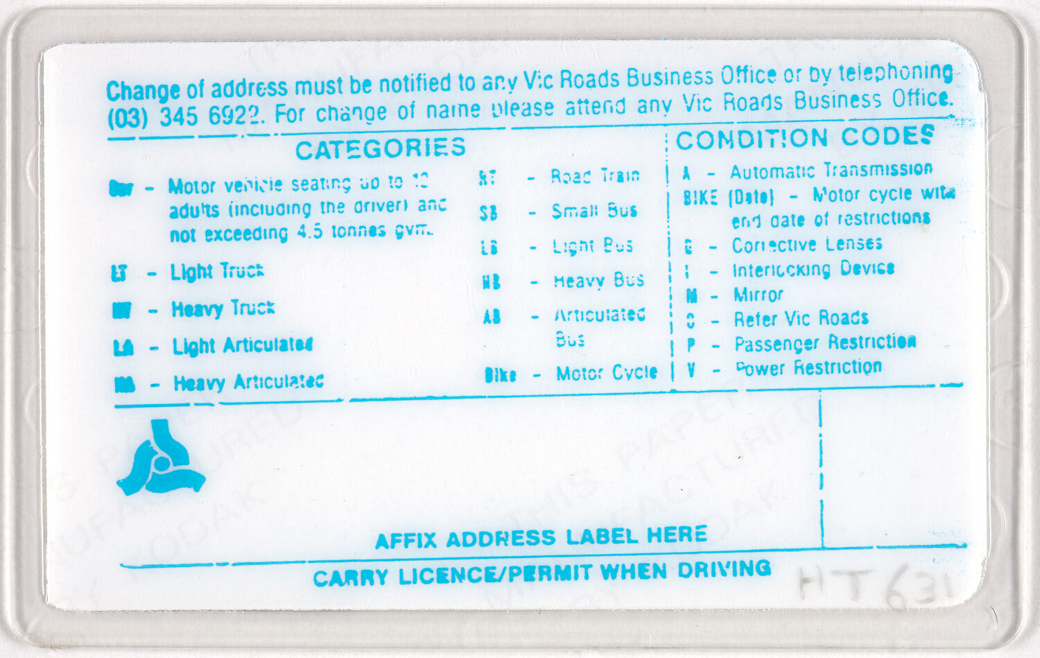 Driver's Licence - Issued to Barbara Condurateanu, Victoria, circa 1991