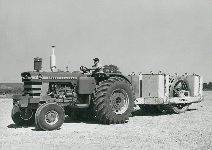 Photograph - Massey Ferguson, MF1100 Tractor & Compactor, circa 1966