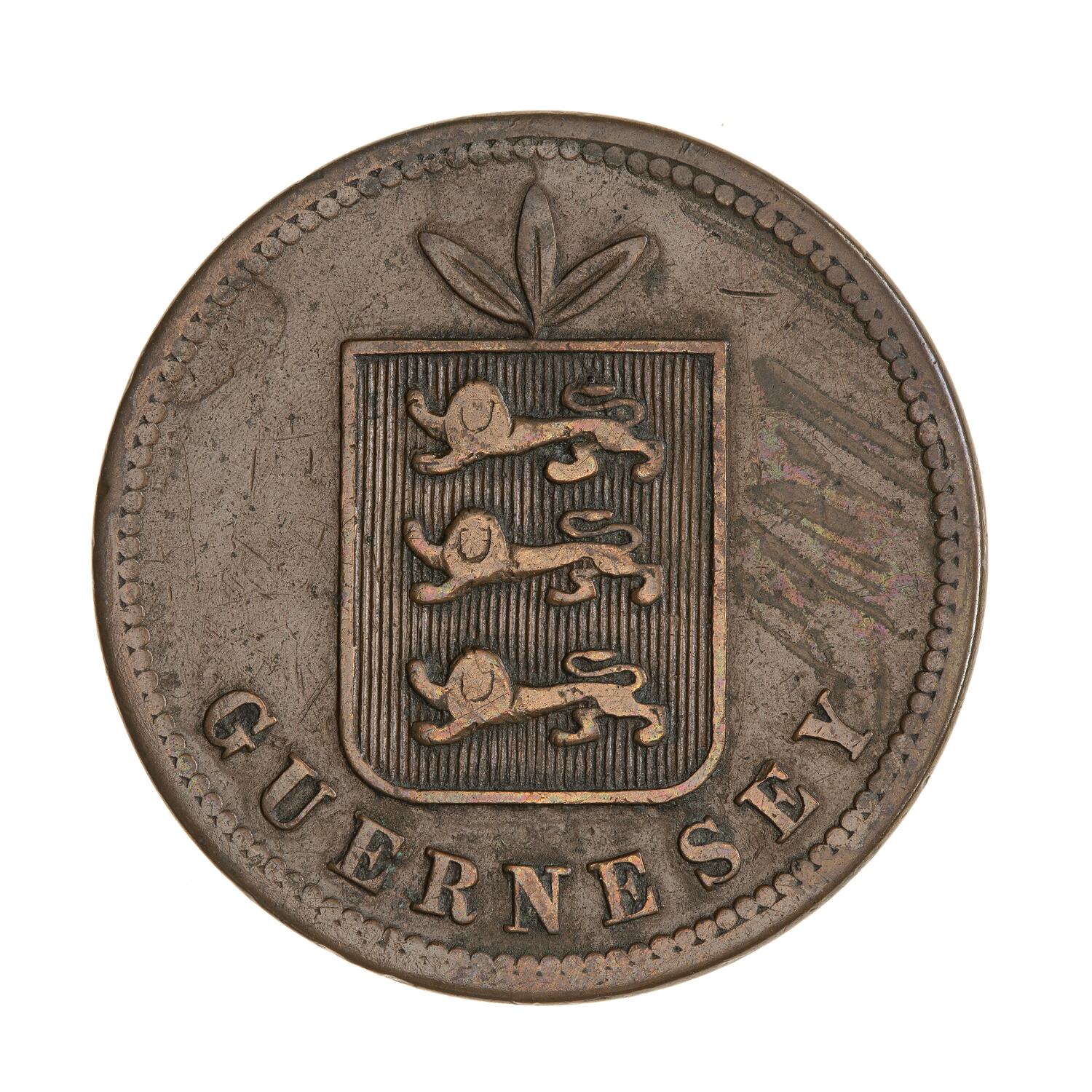 Coin - 4 Doubles, Guernsey, Channel Islands, 1864