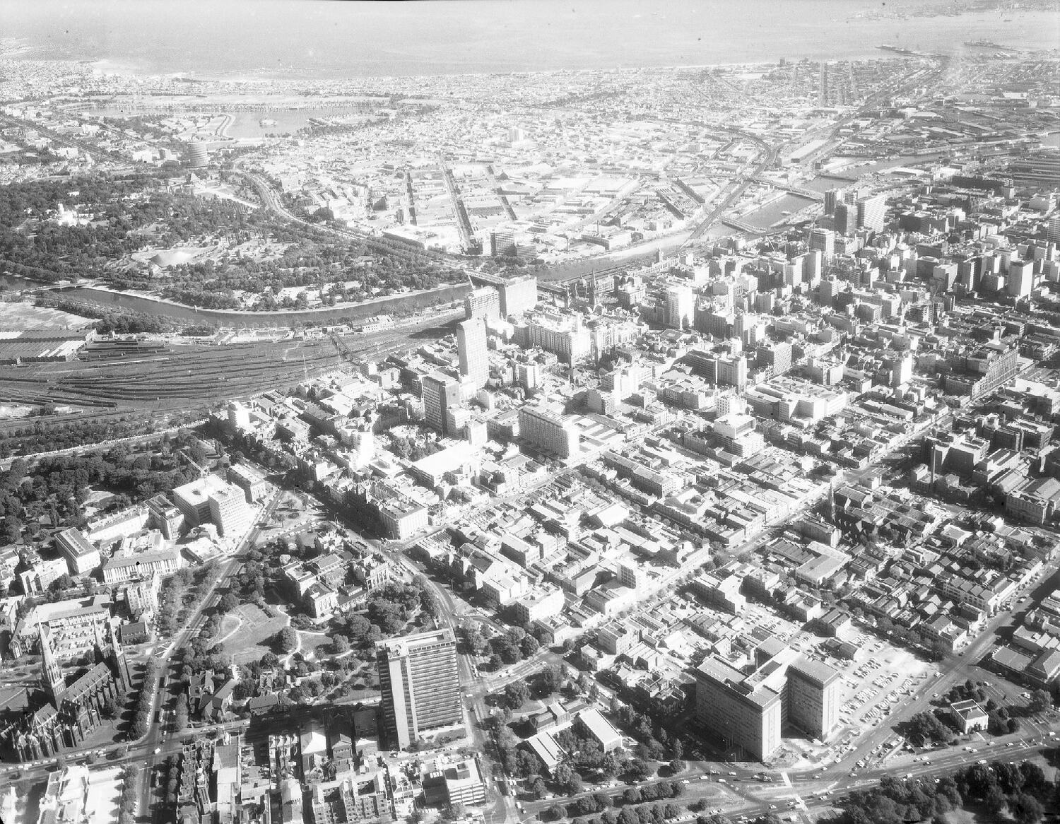 Negative - Aerial View of Melbourne, circa 1965