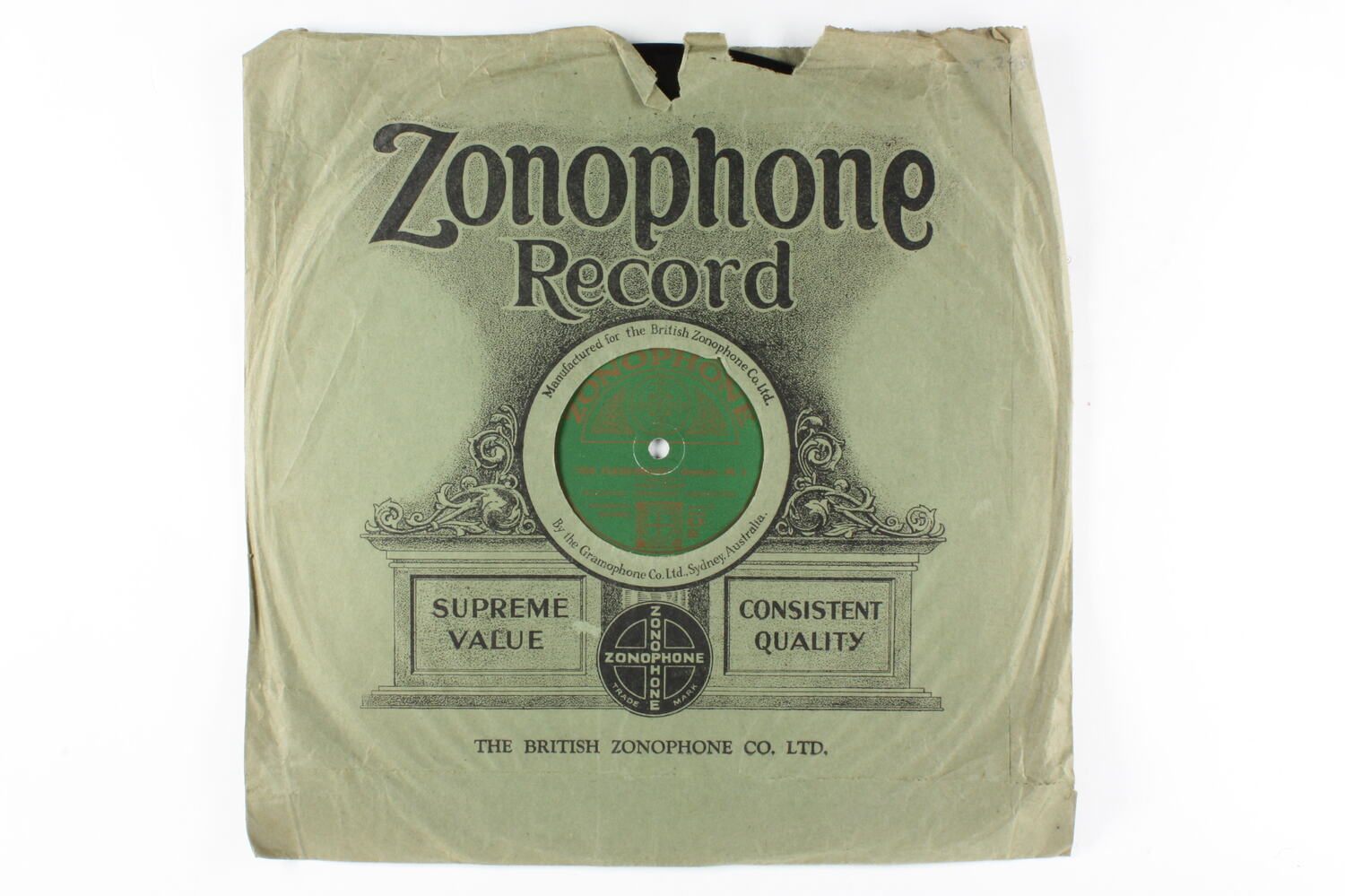 Disc Recording - Zonophone, Double Sided, 'Die Fledermaus - Overture ...