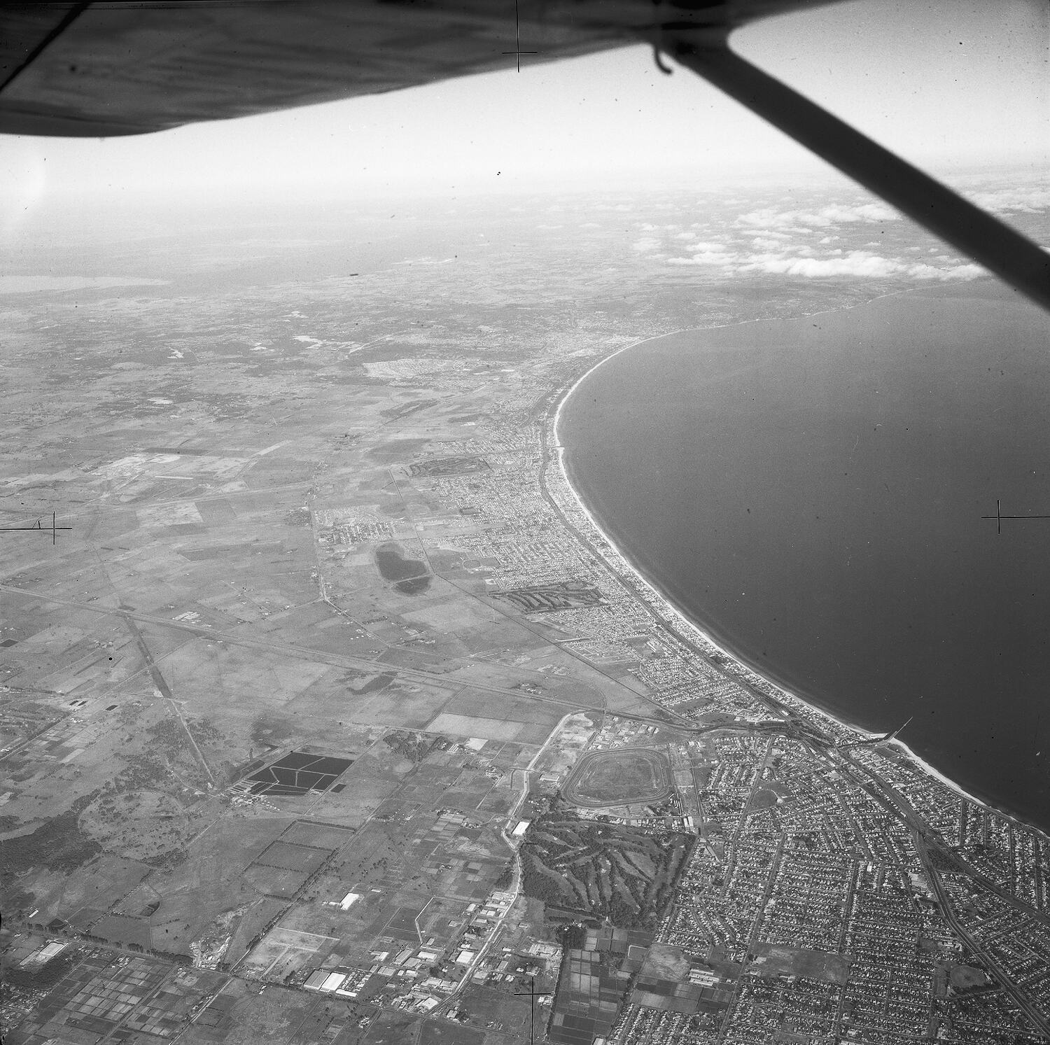 Negative - Aerial View of Mordialloc & Aspendale, Victoria, 1970