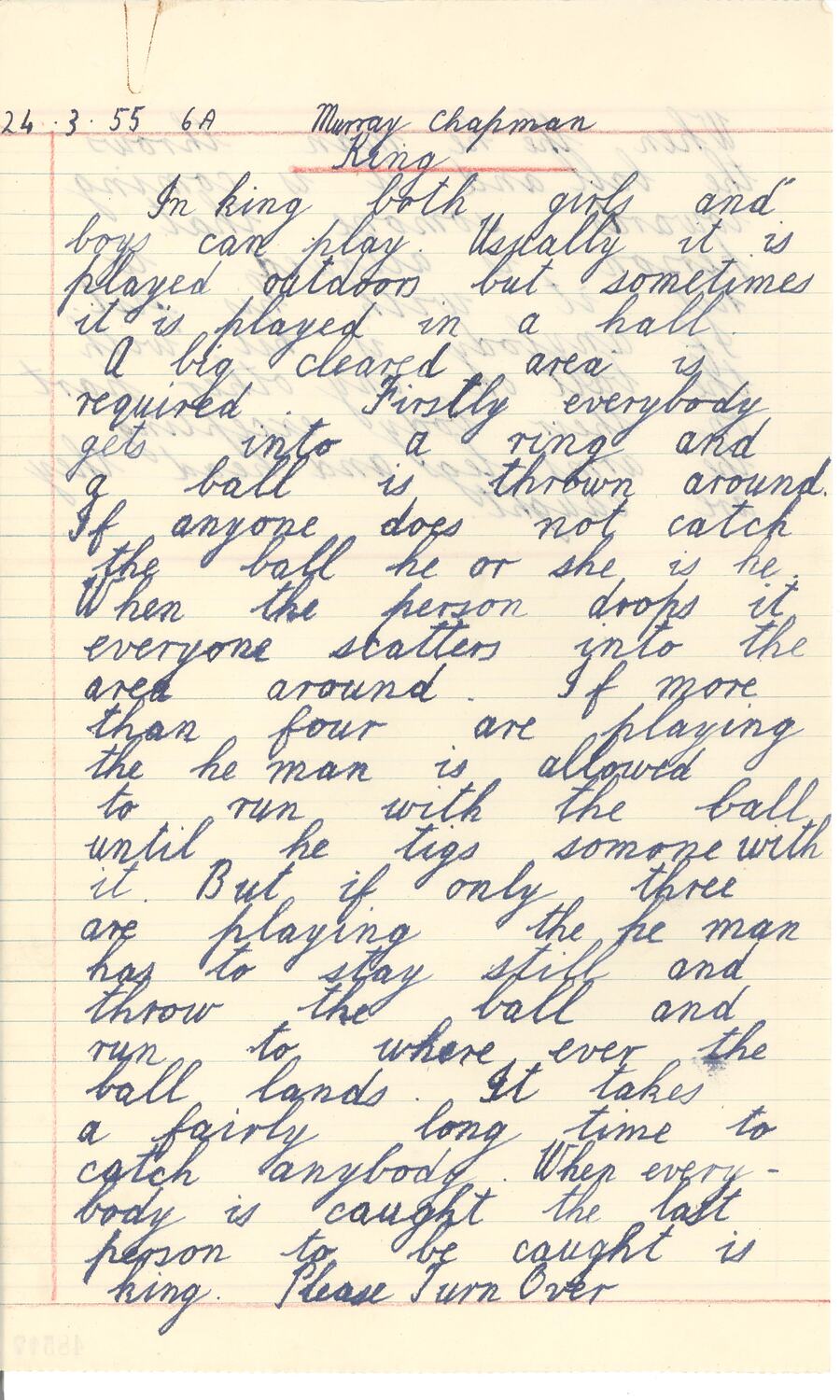 Document - Murray Chapman, to Dorothy Howard, Description of Chasing ...