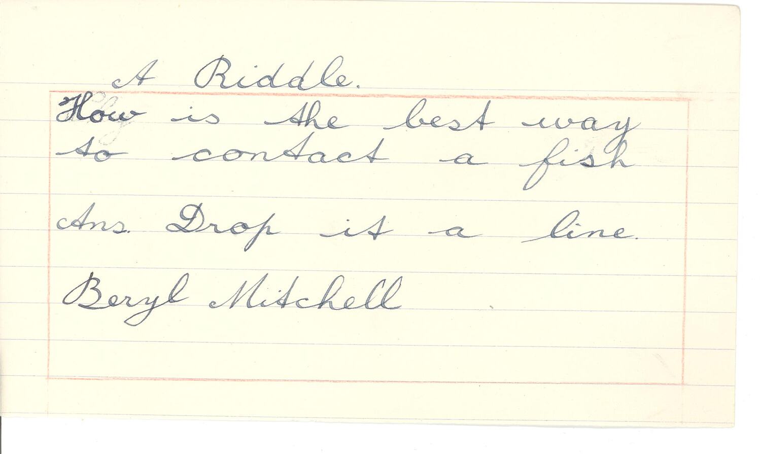 Document - Beryl Mitchell, Addressed to Dorothy Howard, Transcription ...