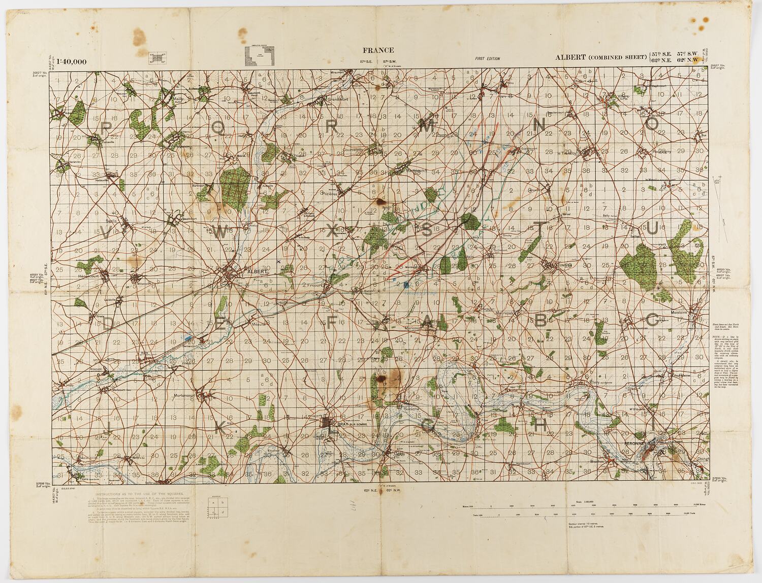 Map - Military, France, Albert, Scale 1:40,000, First Edition, World ...