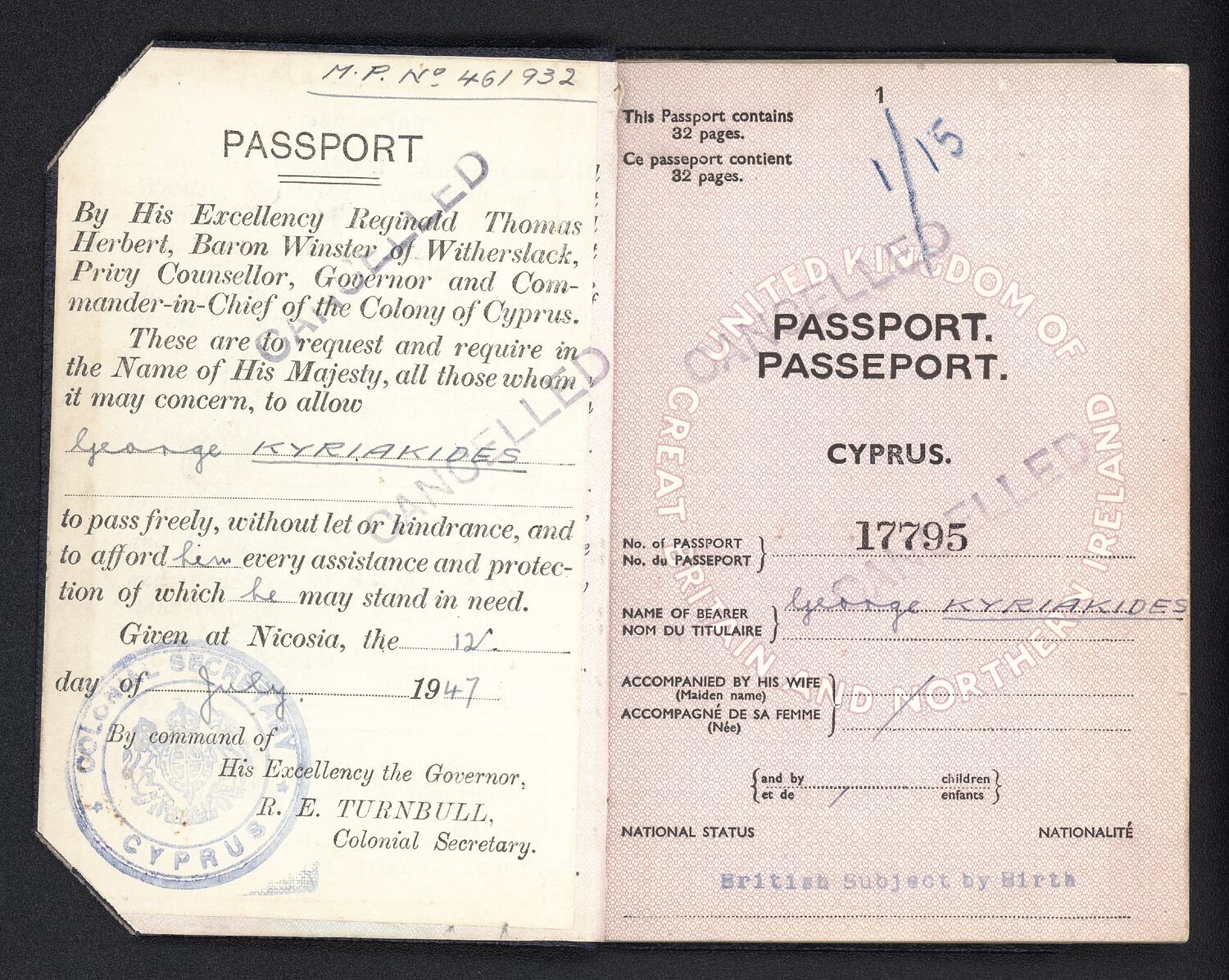 George Kyriakides - Cypriot Migrant & Silversmith, 1948