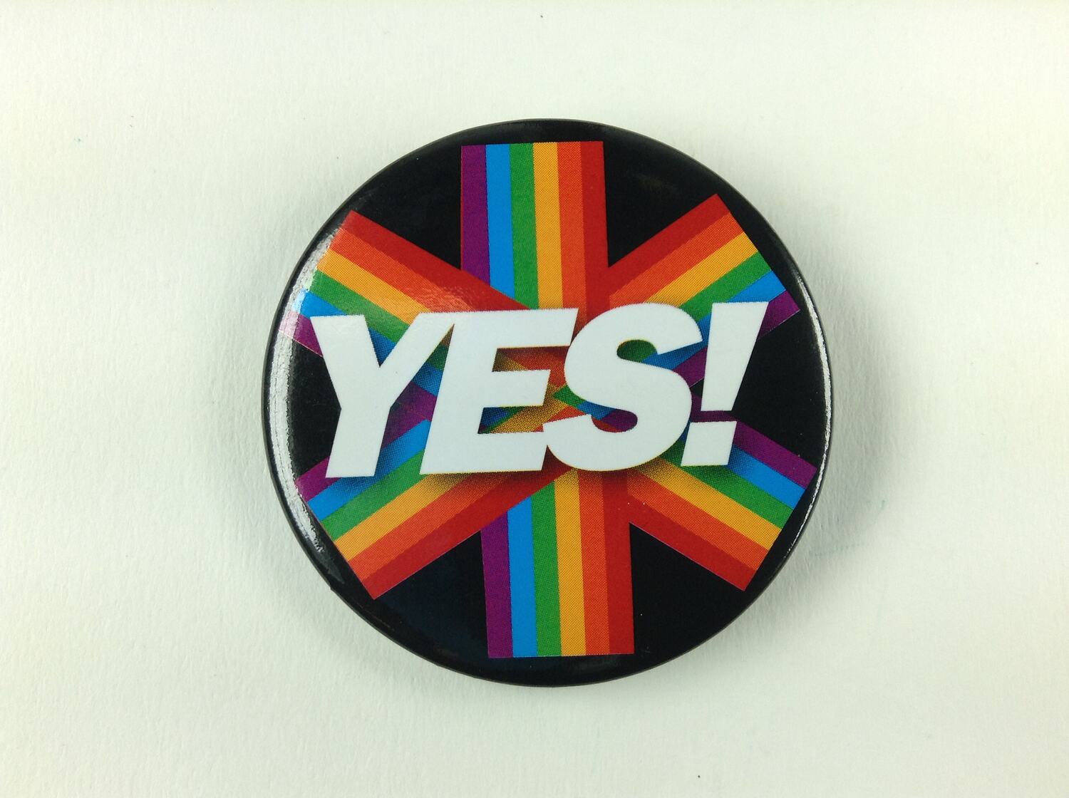 Badge - YES!, Black & Rainbow, Australia, 2017