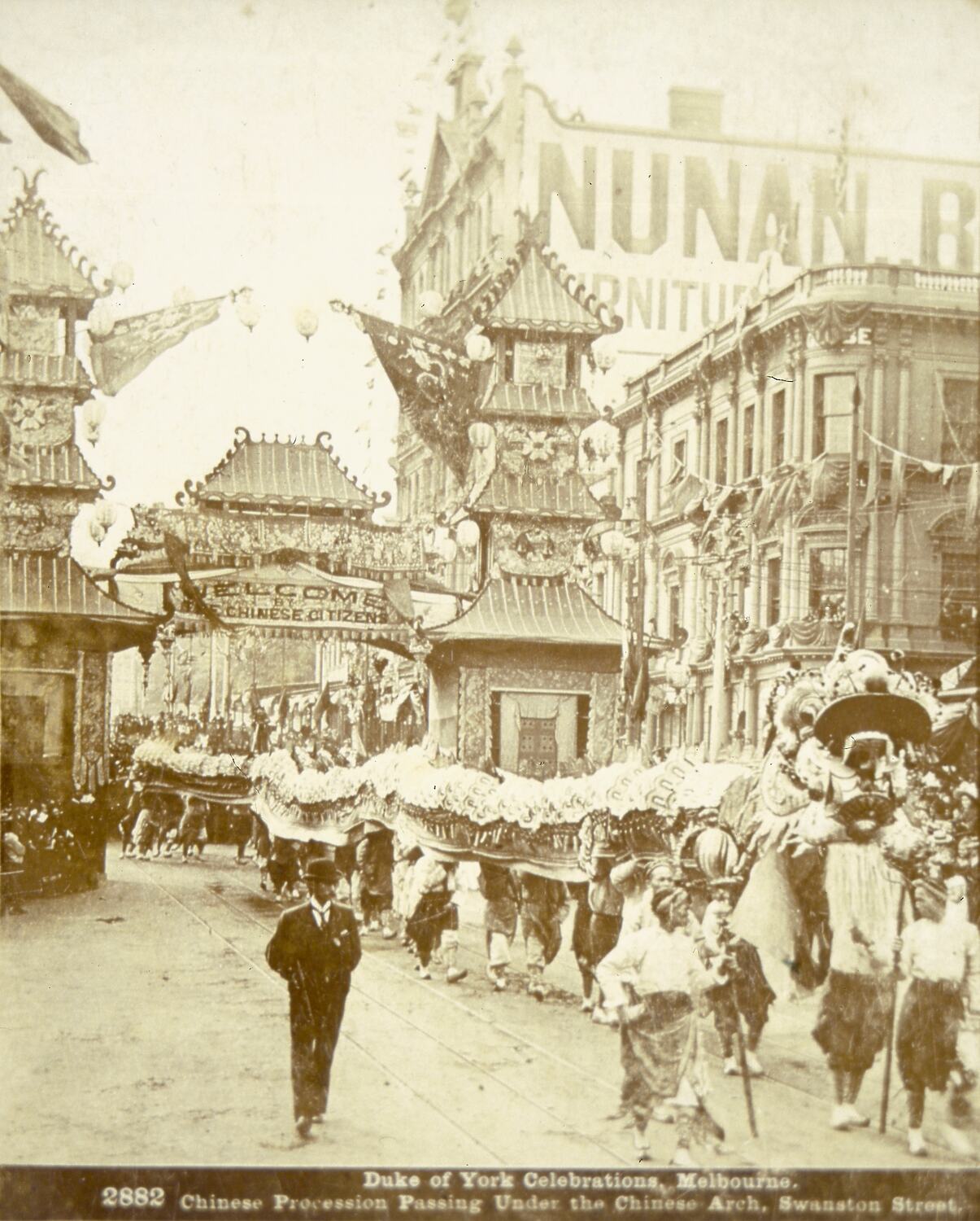 Stereograph - Federation Celebrations, Chinese Procession & Chinese ...