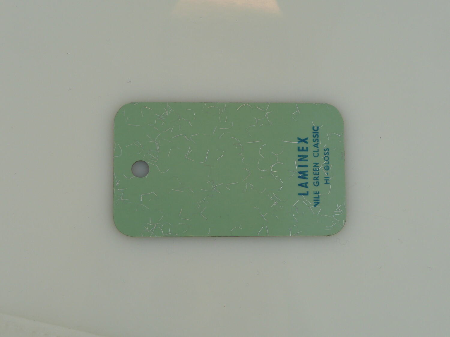 Colour Sample - Laminex, Nile Green Classic Hi Gloss