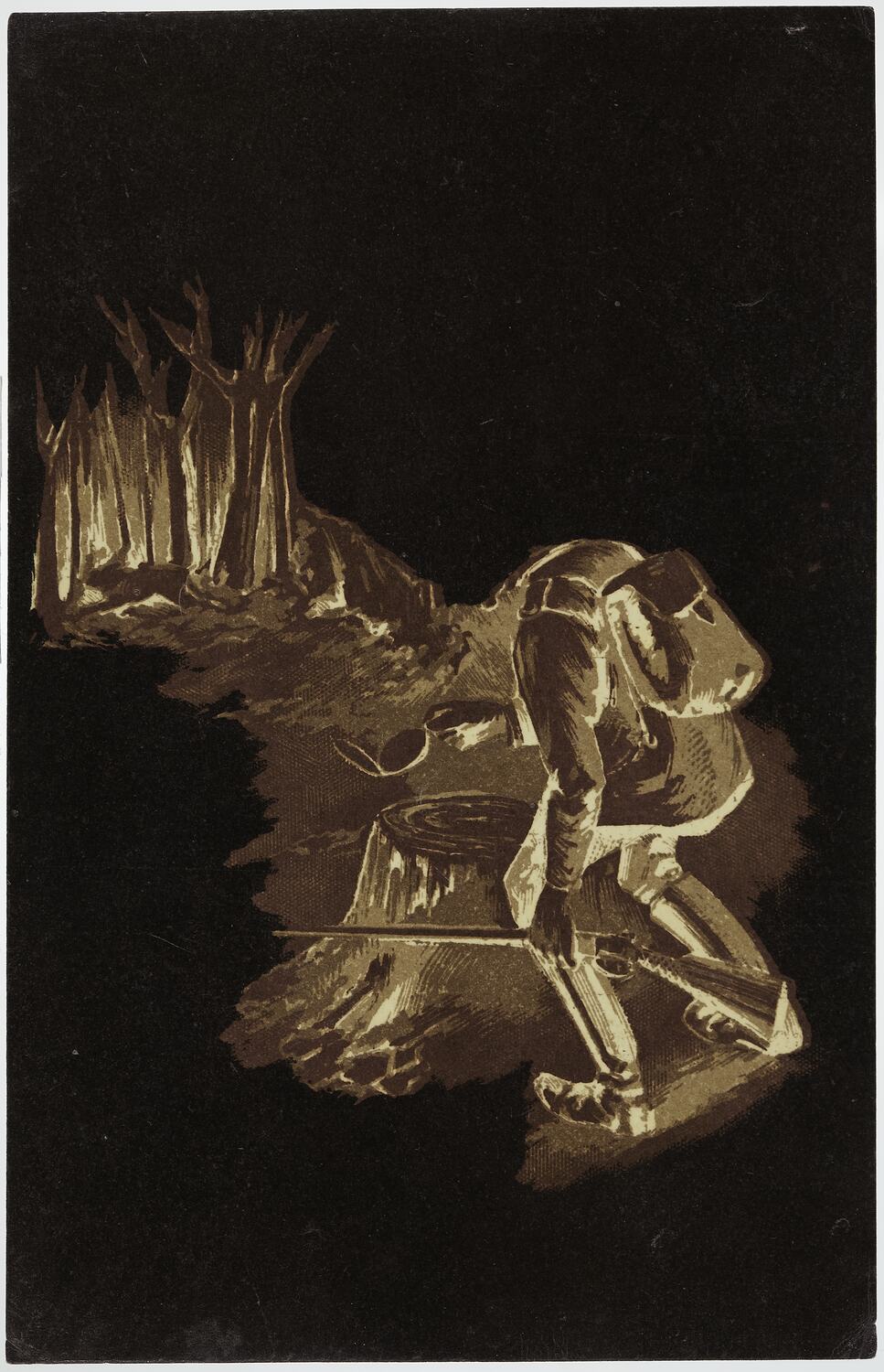 Negative Vignette - Hunter with Gun, circa 1900