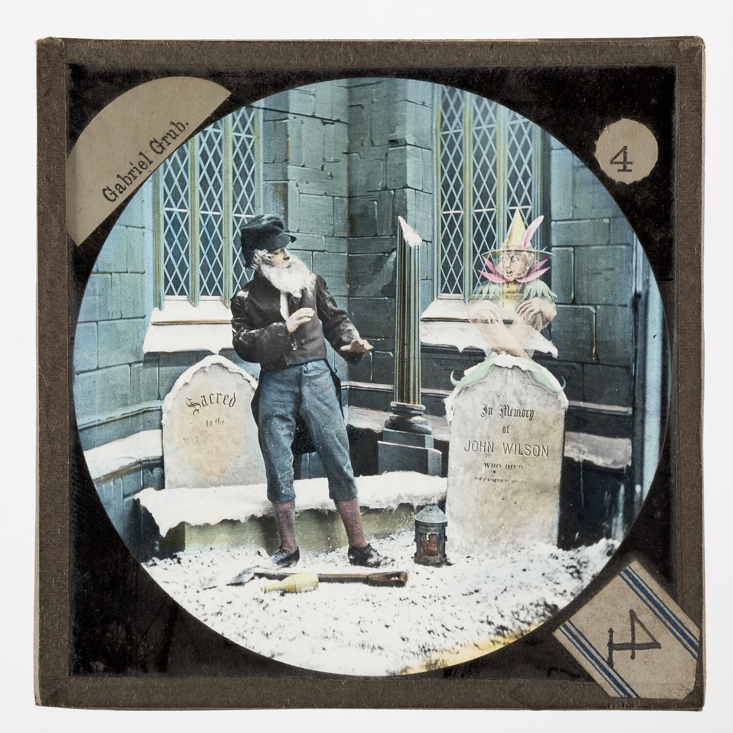Lantern Slide - Bamforth & Co., 'Gabriel Grub', Late 19th Century