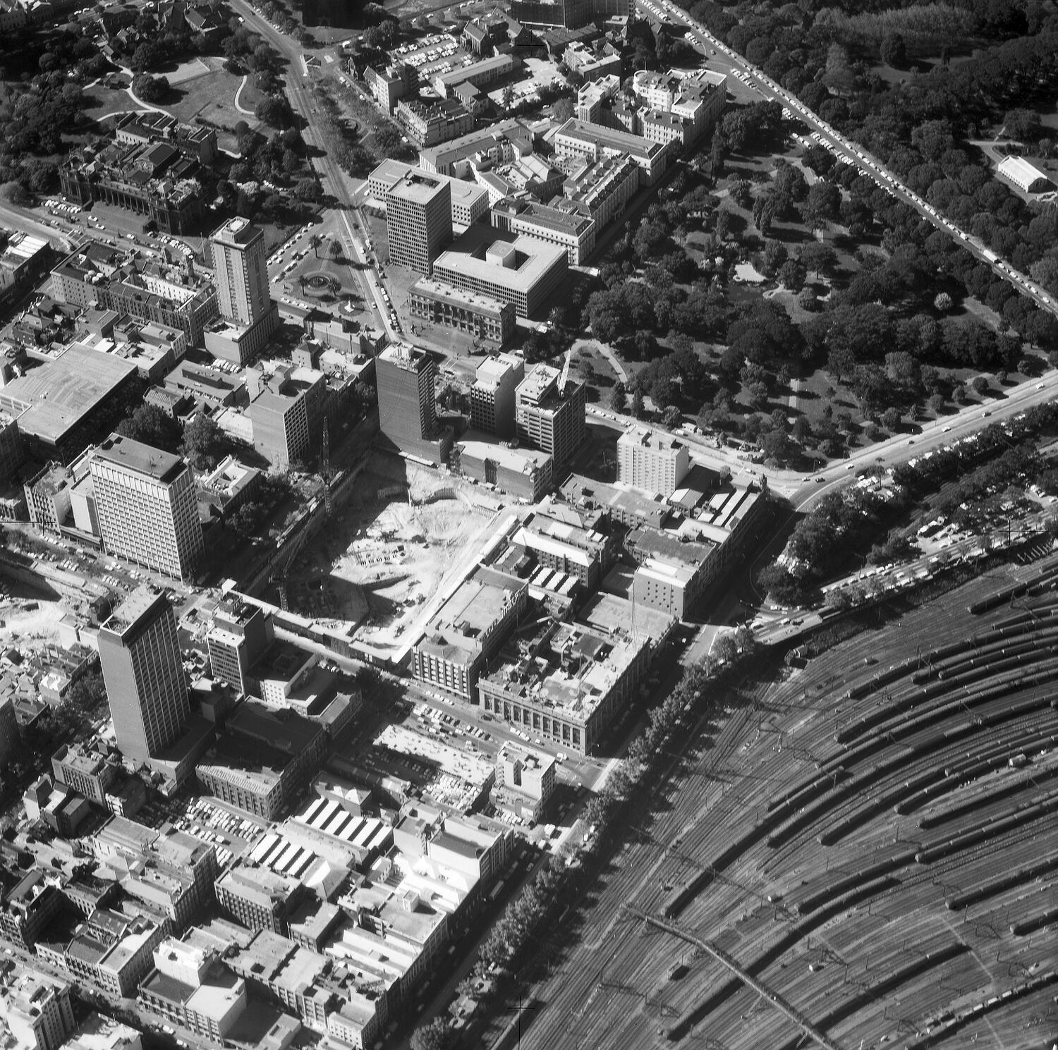 Negative - Aerial View of Melbourne, circa 1973