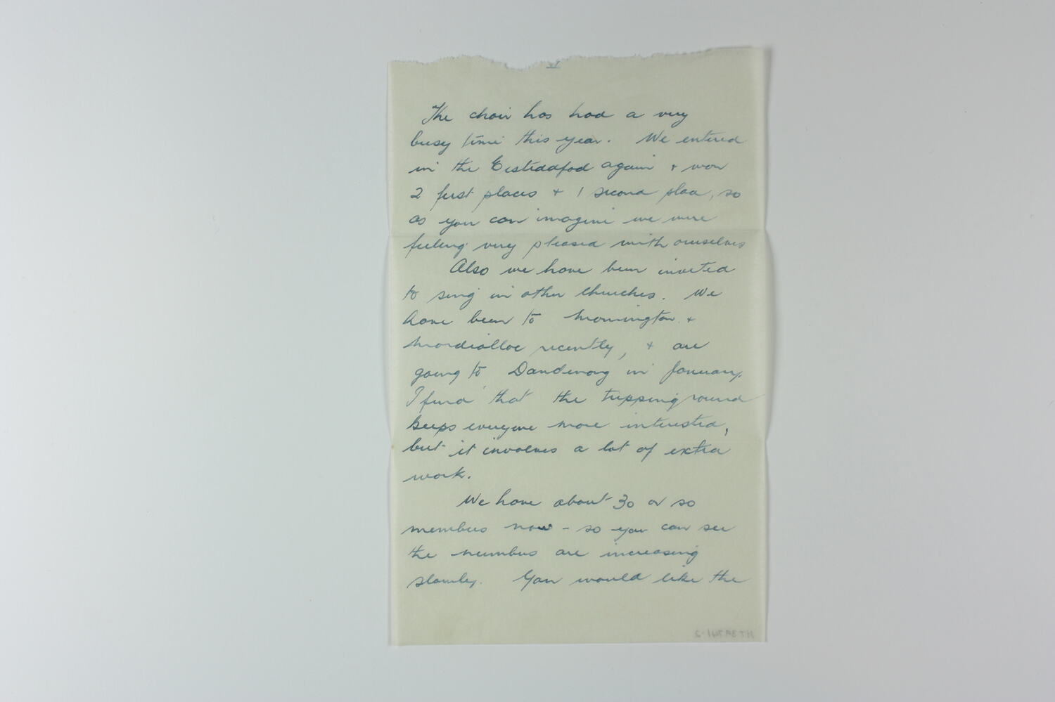 Letter - From Bernard McCray, Frankston, Melbourne to Eileen Leech ...
