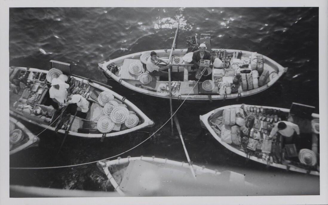 Photograph - Trade Boats Alongside MV Fairsea, Port Said, Egypt, 1957