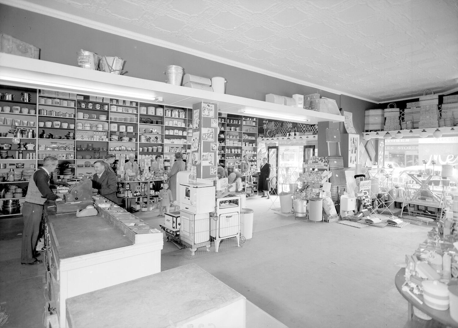 Negative - Retail Employees Serving Customers at a Hardware Store, 1950s