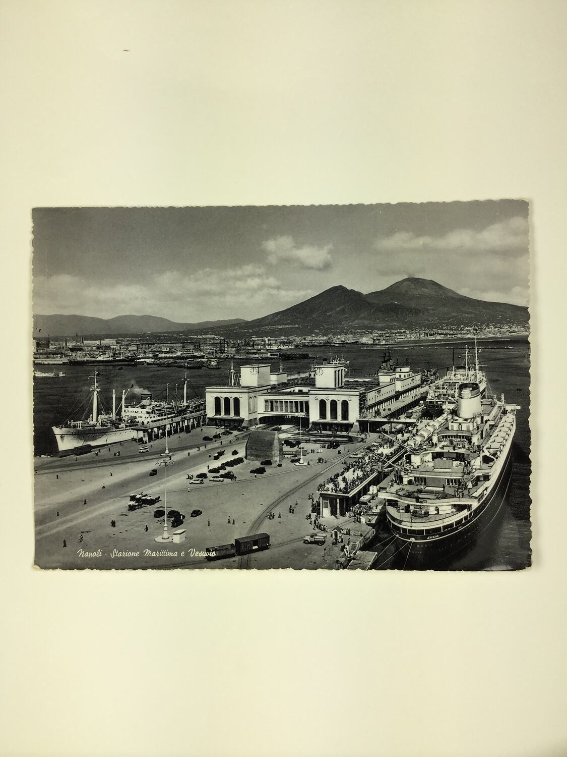 Postcard - Maritime Station & Vesuvius, Naples, 1967