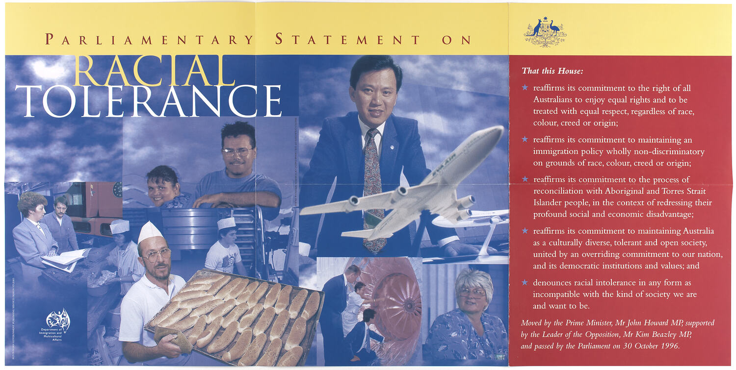 Poster - Racial Tolerance, Australian Immigration Kit, Commonwealth of ...