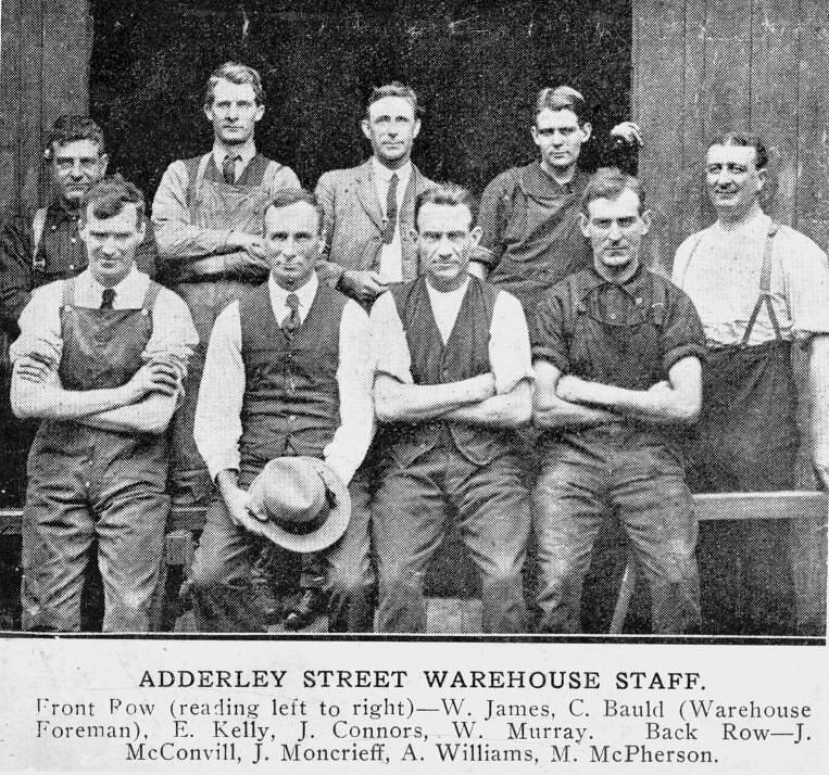 Negative - International Harvester, Adderley Street Warehouse Staff, 1919