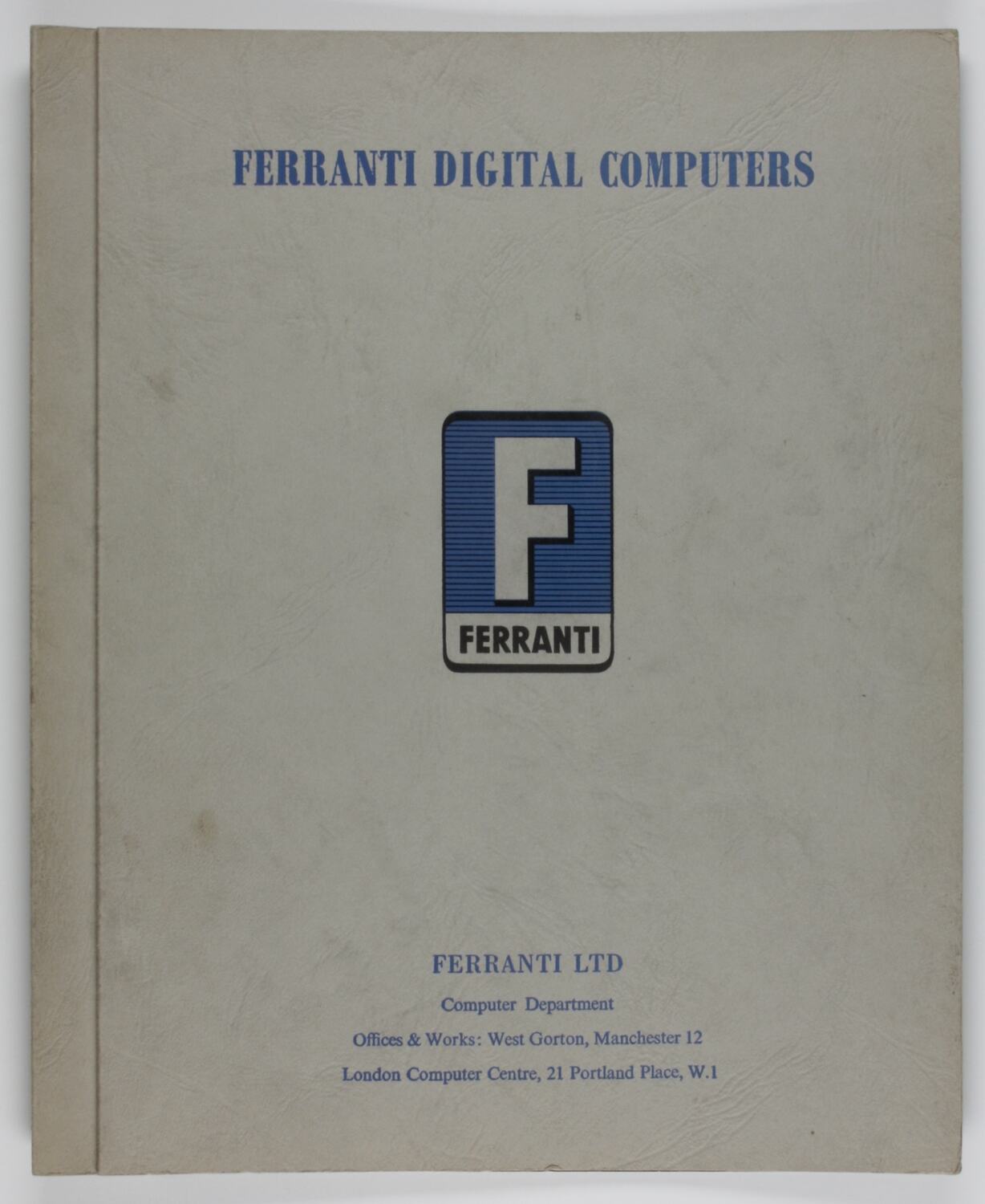 Manual - Ferranti, 'Operating Instructions for Tape Editing Equipment ...