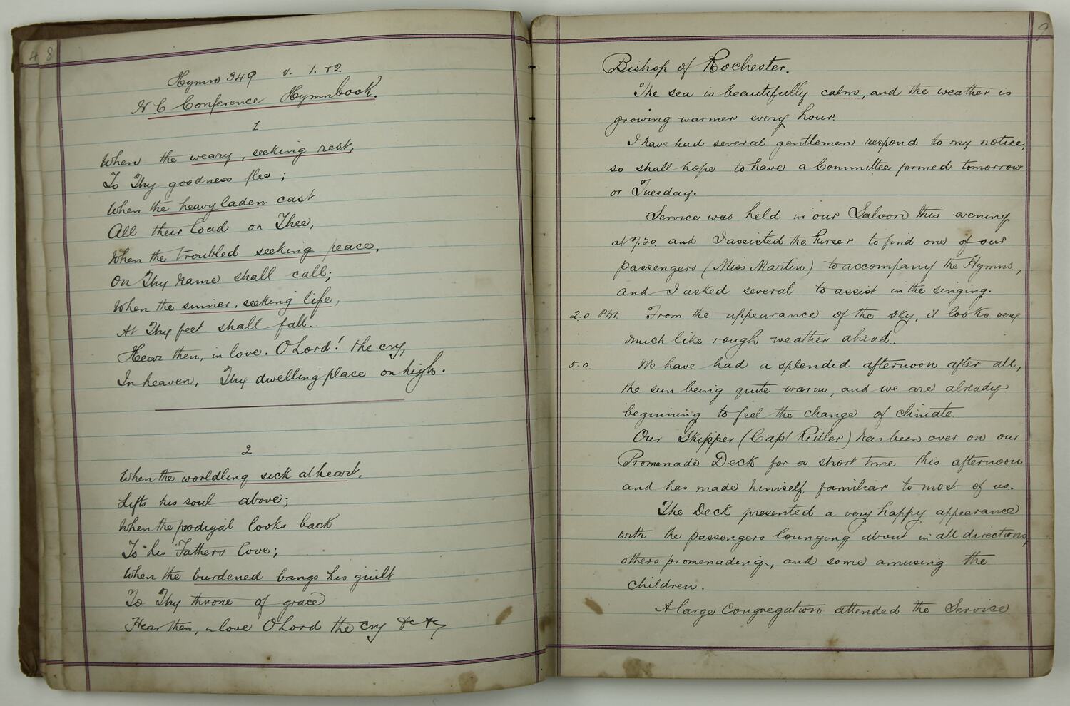 Diary - Charles Care, 'Diary of a Voyage from London to Melbourne', RMS ...