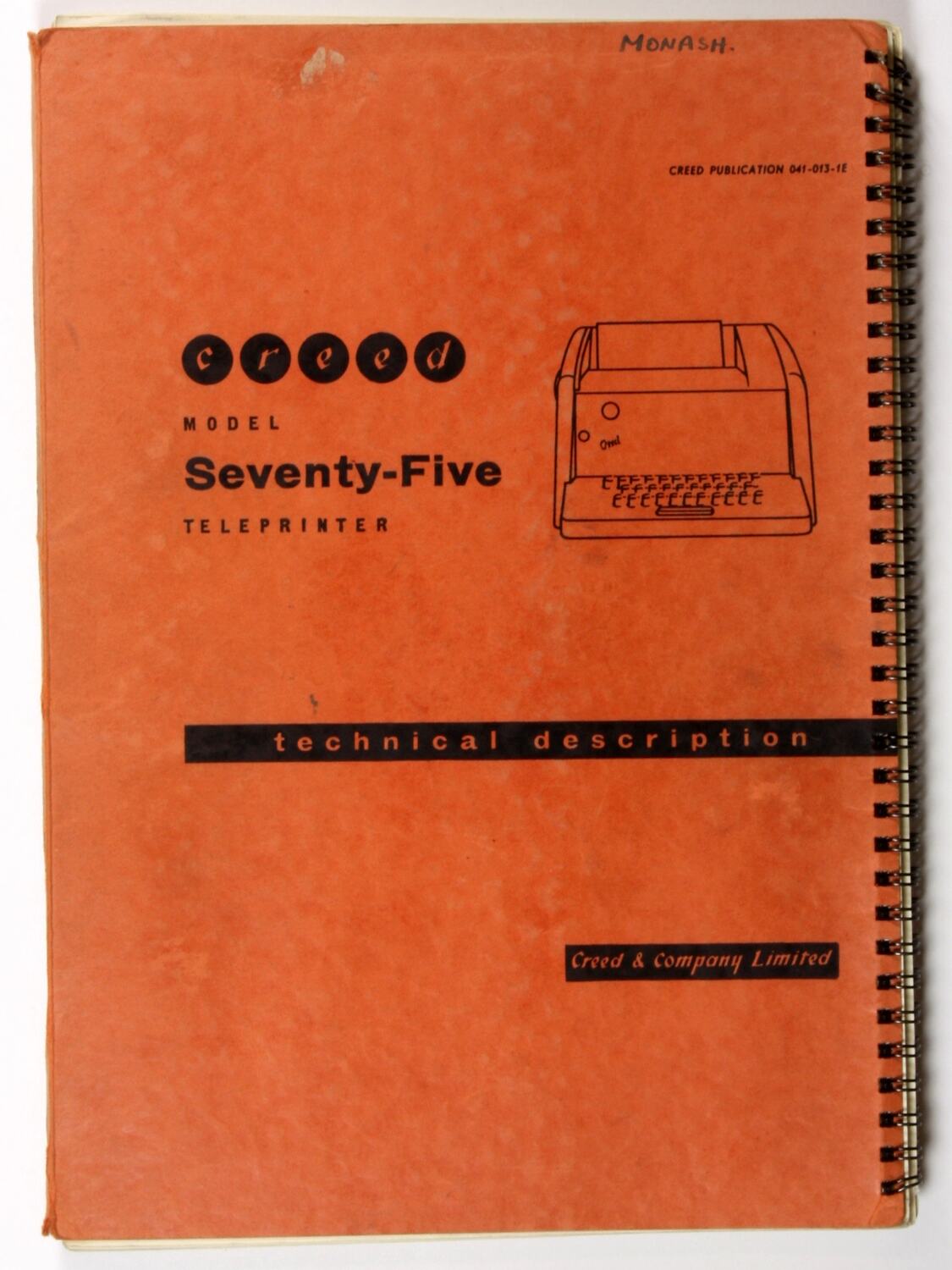 Manual - Creed, Teleprinter, Model Seventy-Five, 1960s
