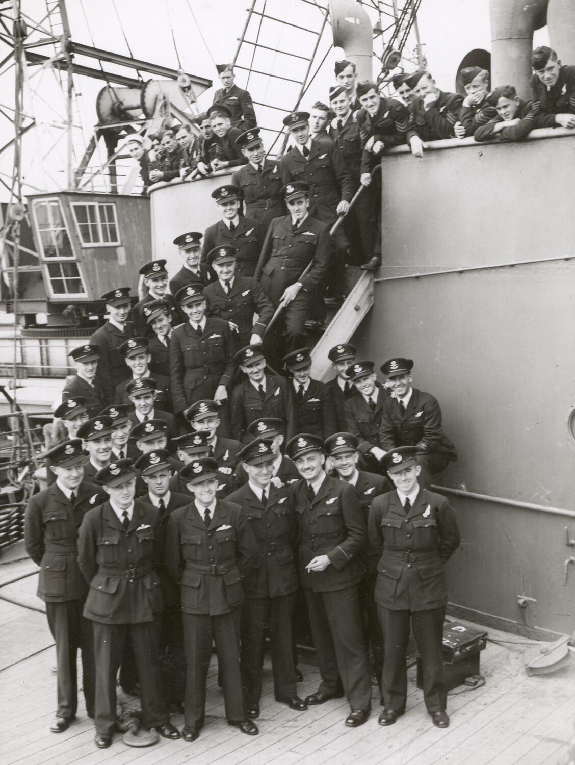 Photograph - RAAF Officers & Sailors on Ship, World War II, 1940-1945