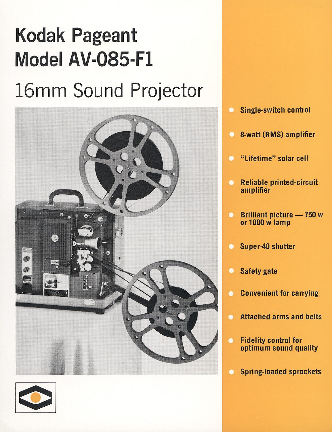Specification Sheet - Kodak Australasia Pty Ltd, Kodak Pageant Model AV ...