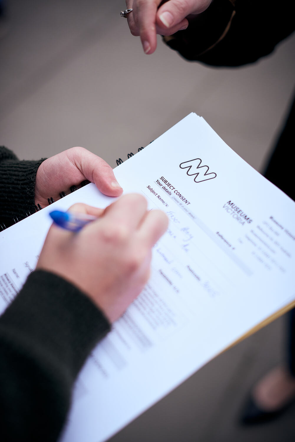 Digital Photograph - Signing Consent Form, St Vincent's Vaccination Hub ...