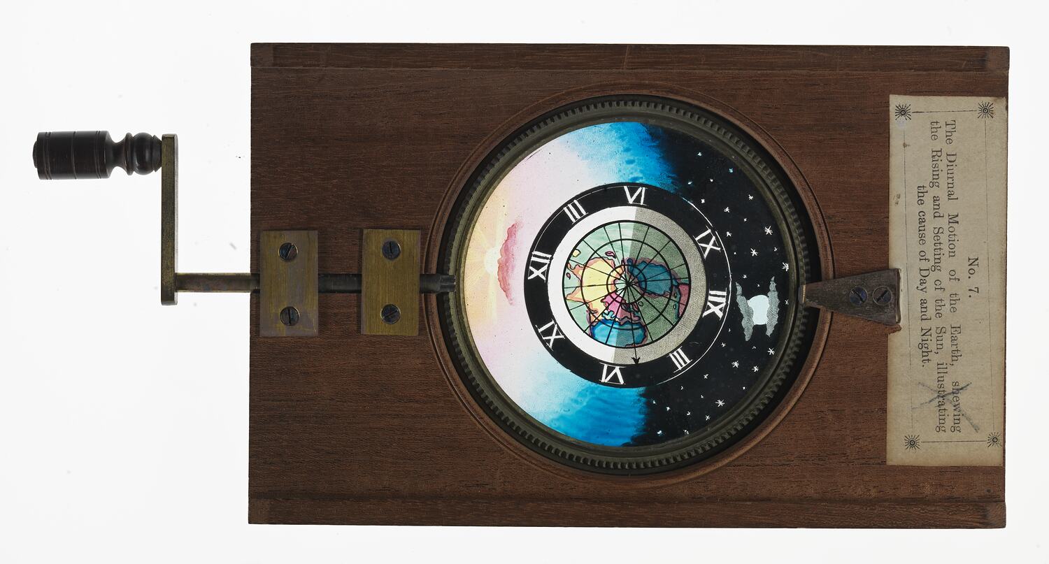 Lantern Slide - Astronomical, Rackwork Type, ' Diurnal Motion of the ...
