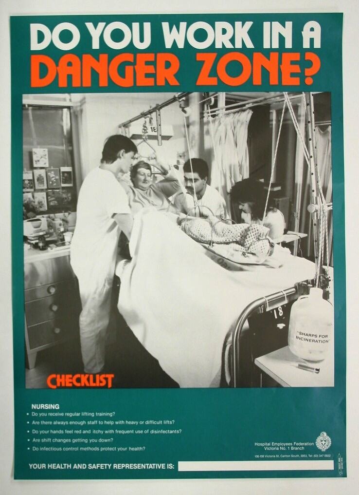 Poster - Do You Work in a Danger Zone?, Hospital Employees' Federation ...