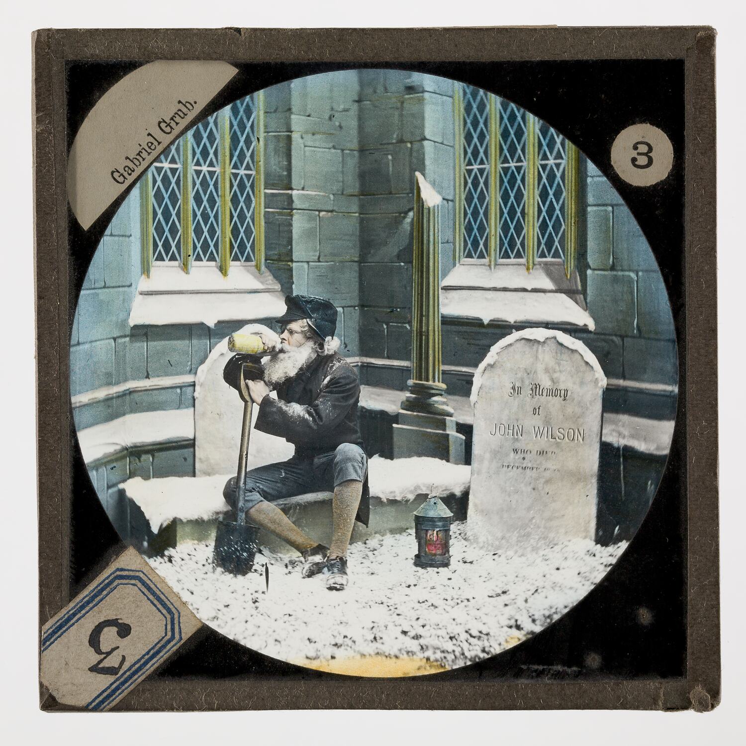 Lantern Slide - Bamforth & Co., 'Gabriel Grub', Late 19th Century