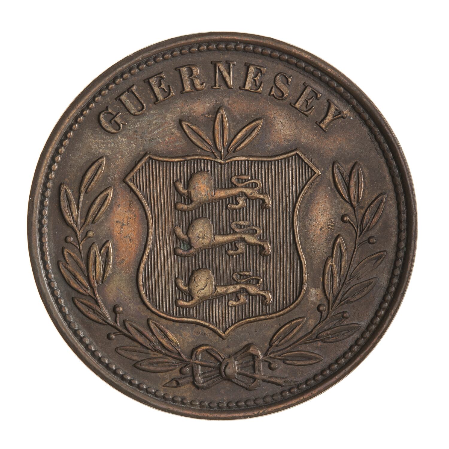 Coin - 8 Doubles, Guernsey, Channel Islands, 1874