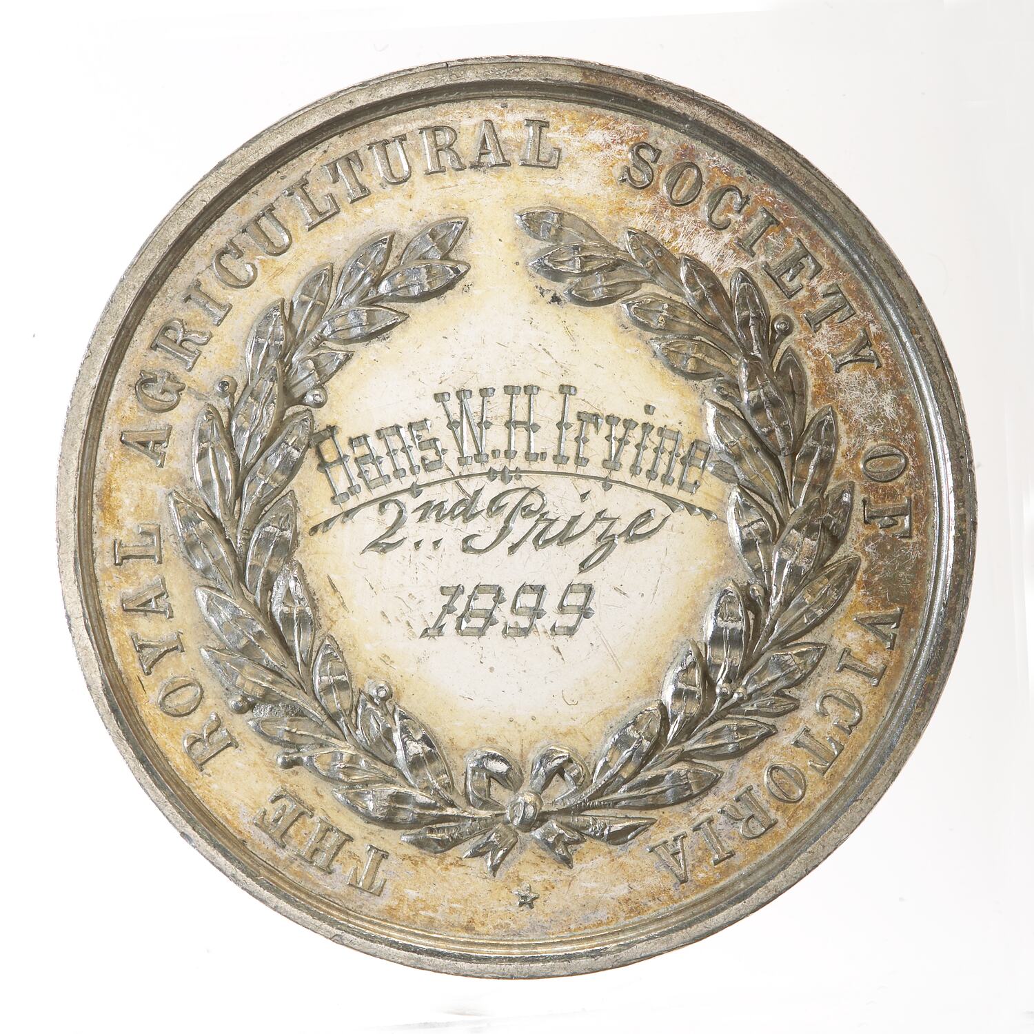 Medal - Royal Agricultural Society of Victoria, Second Prize, Victoria ...