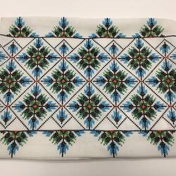 Pillowcase - Blue & Green Cross-Stitch Star Pattern, Natalie Senjov ...