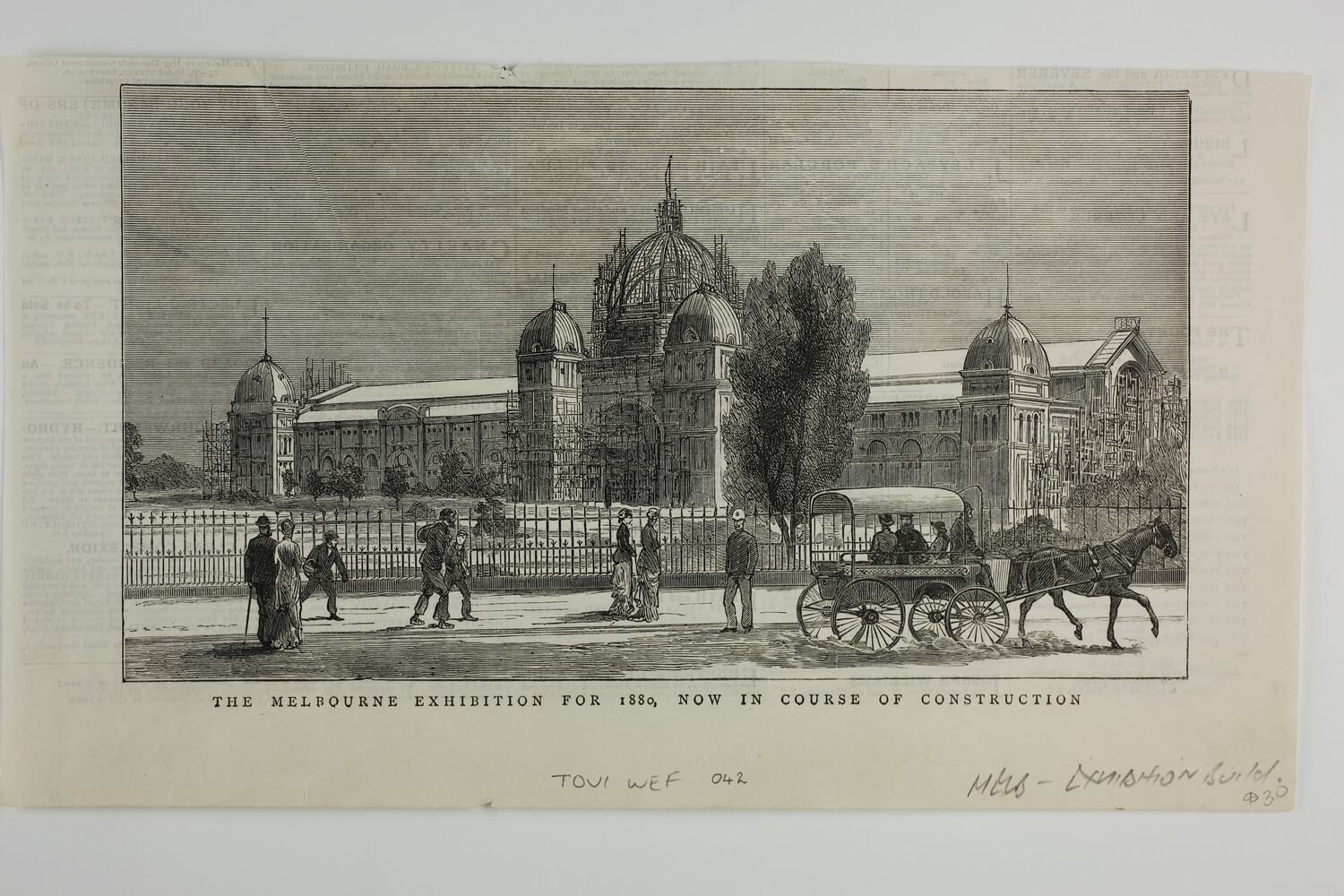 Print - 'The Melbourne Exhibition, now in Course of Construction', 1880