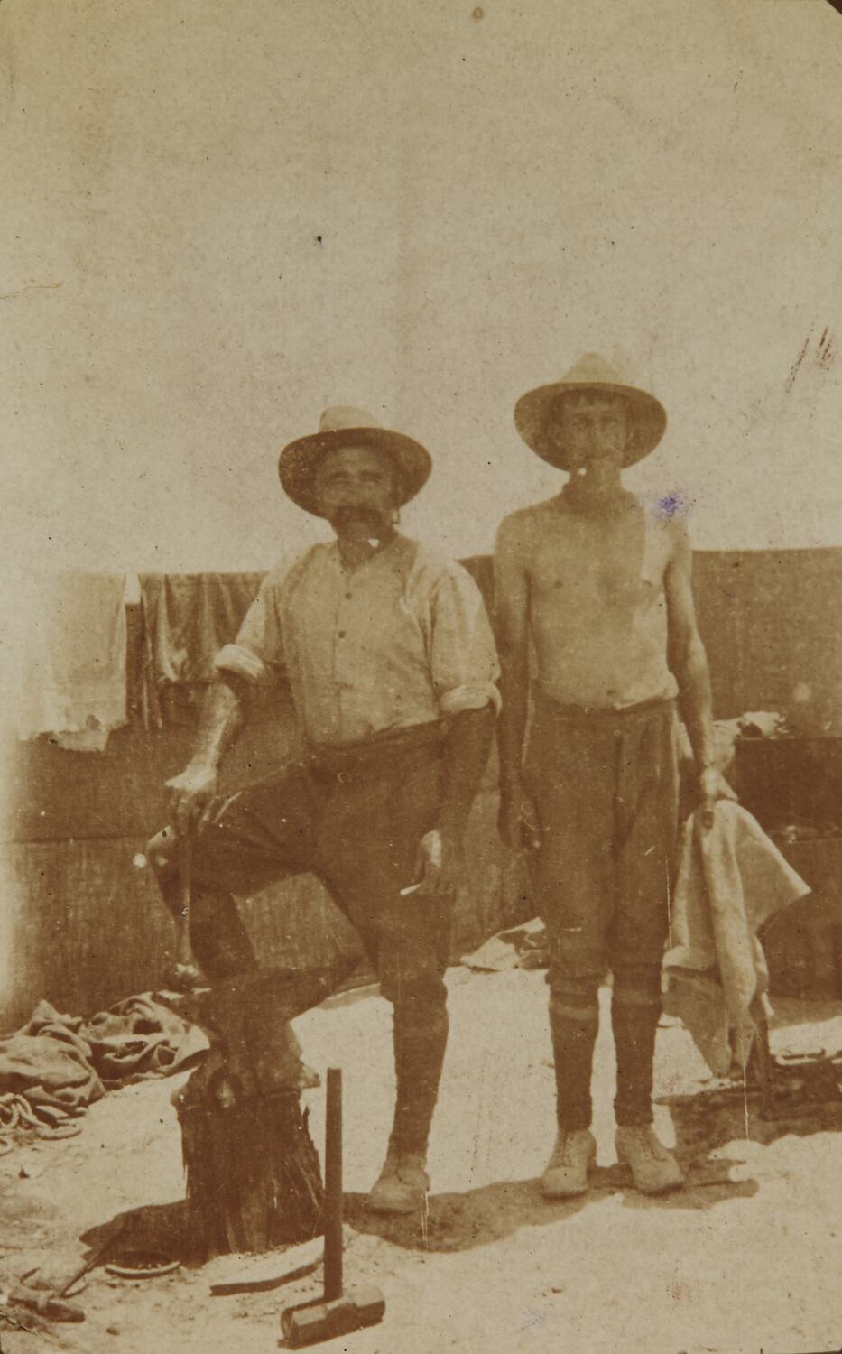 Photograph - Two 12th Battalion Blacksmiths, Egypt, World War I, 1915-1916