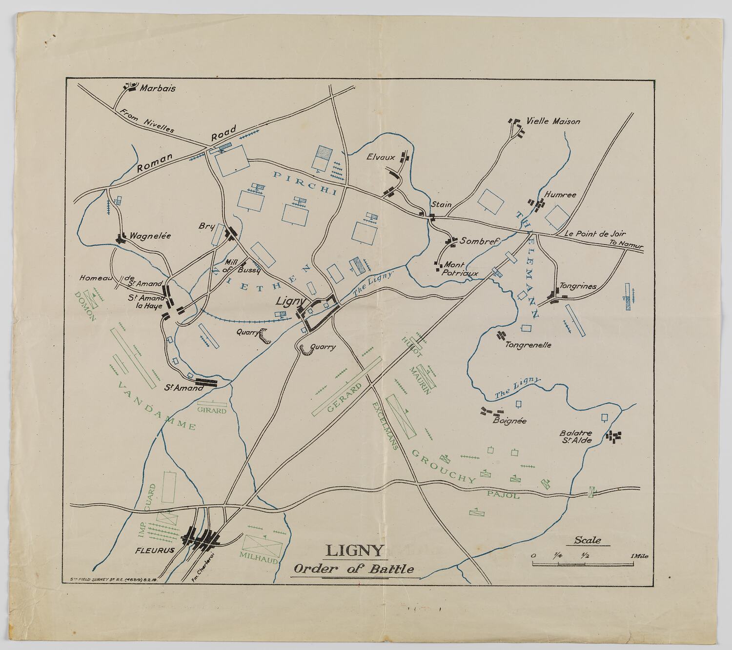 Map - Ligny, Order of Battle, Waterloo Campaign, 16 Jun 1815, 5th Field ...