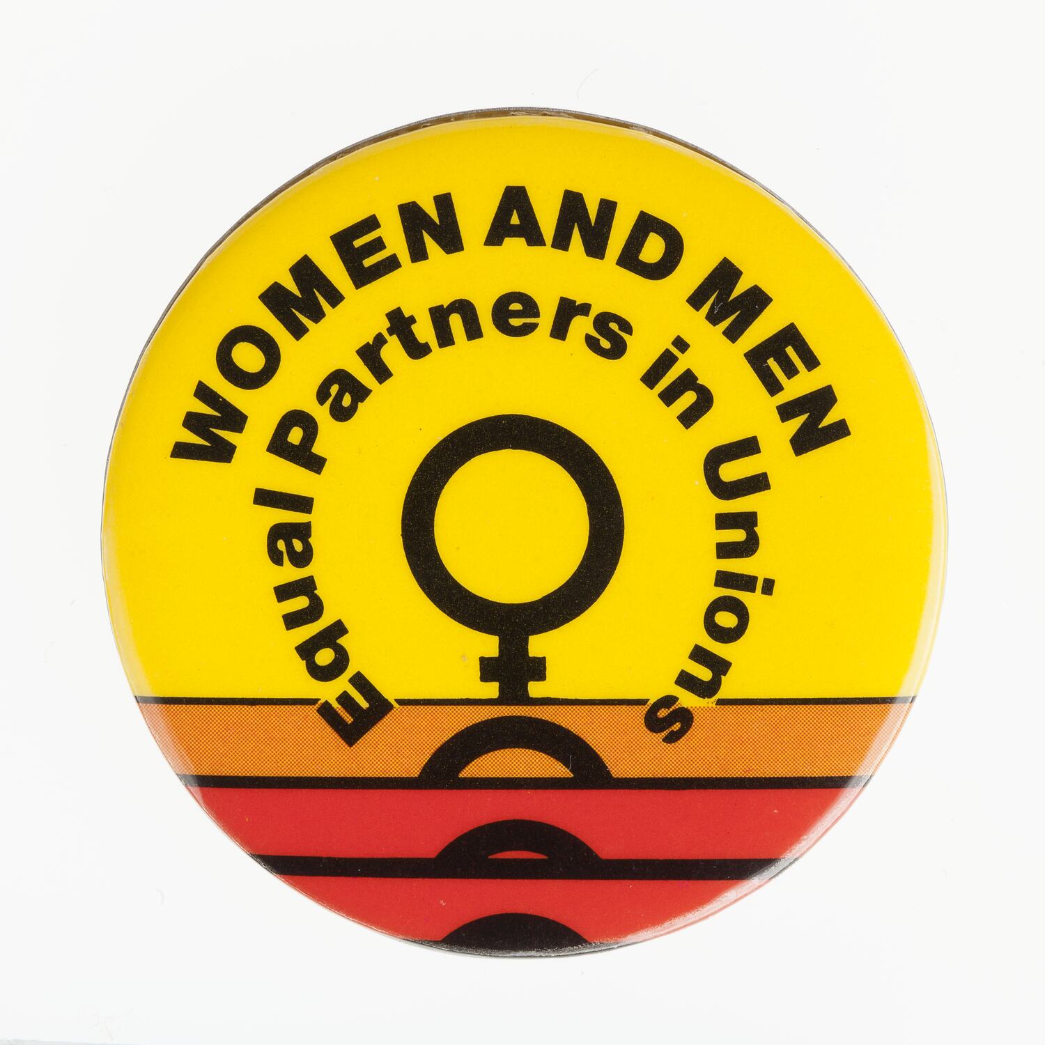Badge - Women & Men Equal Partners in Unions, Australia, 1990