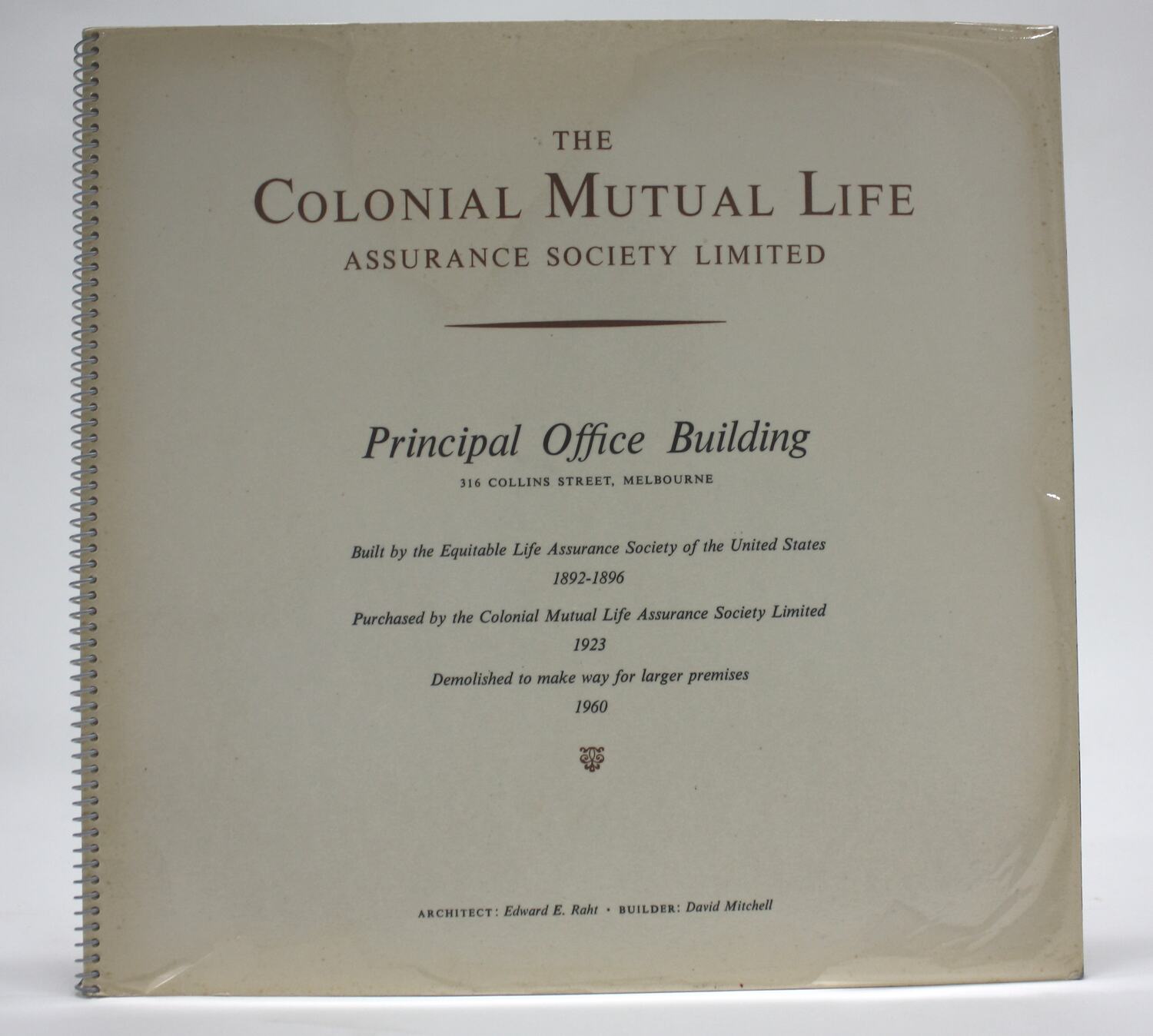 Booklet - Principal Office Building, Colonial Mutual Life Assurance ...