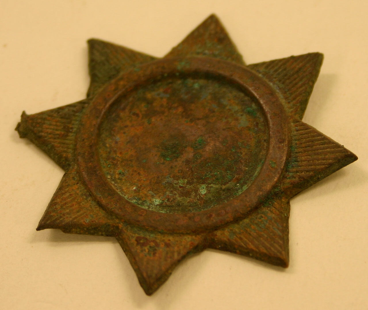 Badge - Eight Pointed Star, Brass, circa 1880 (Incomplete)